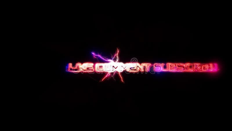 Like Comment Subscribe Text Pink Neon Abstract Lightning Text Stock ...