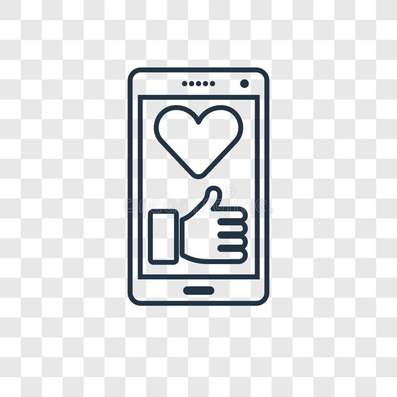Like Concept Vector Linear Icon Isolated on Transparent Background ...