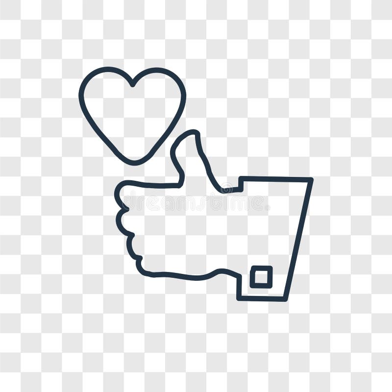 Like Concept Vector Linear Icon Isolated on Transparent Background ...