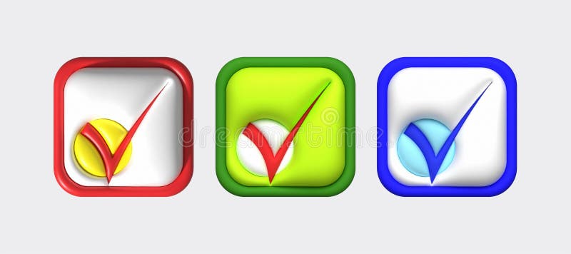 Like or Correct Symbol,Confirmed or Approved Button 3D Illustration ... Like or Correct Symbol,Confirmed or Approved Button 3D Illustration ...