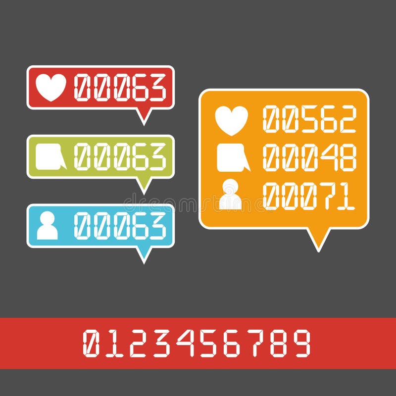 Like Counter Icon. Notification Counter Badge. Social Media Set ...