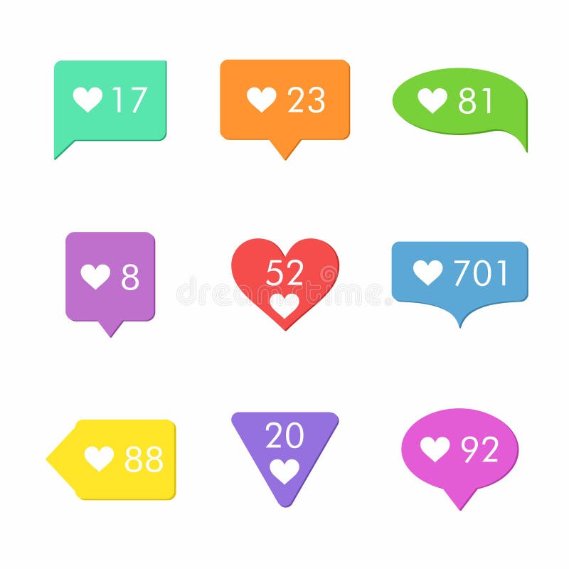 Like Counter Icon. Notification Counter Badge. Social Media Set ...