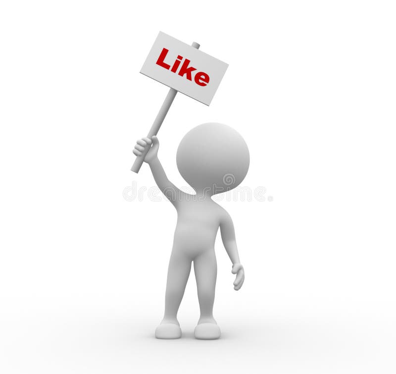 3d Man Showing Thumbs Up Like Stock Illustration - Illustration of ...