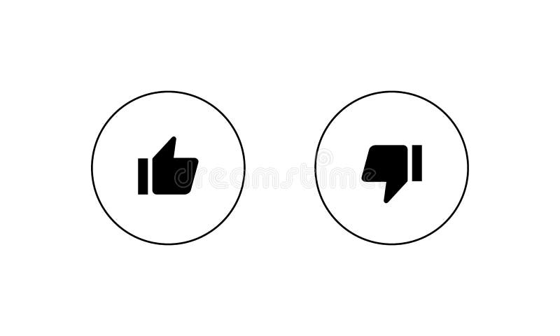 Like and Dislike Button Icon Vector in Flat Style. Thumb Up and Down ...