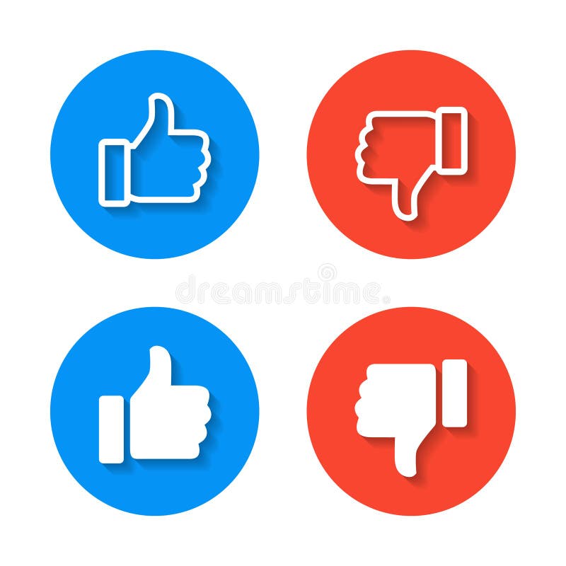Like and Dislike Button Icon Vector of Social Media. Thumb Up and Down ...