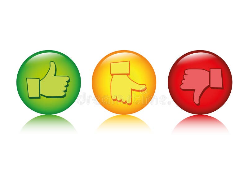 Like and Dislike Hand Buttons Stock Vector - Illustration of isolated ...