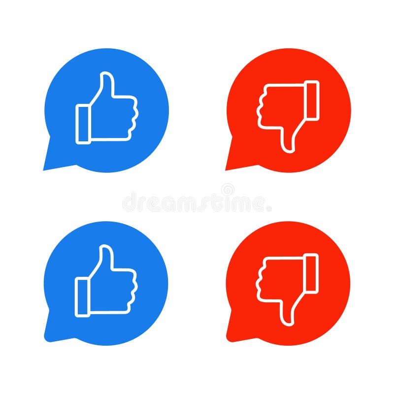 Like and Dislike Hand Outline Icon on Speech Bubble. Thumb Up and Down ... Like and Dislike Hand Outline Icon on Speech Bubble. Thumb Up and Down ...