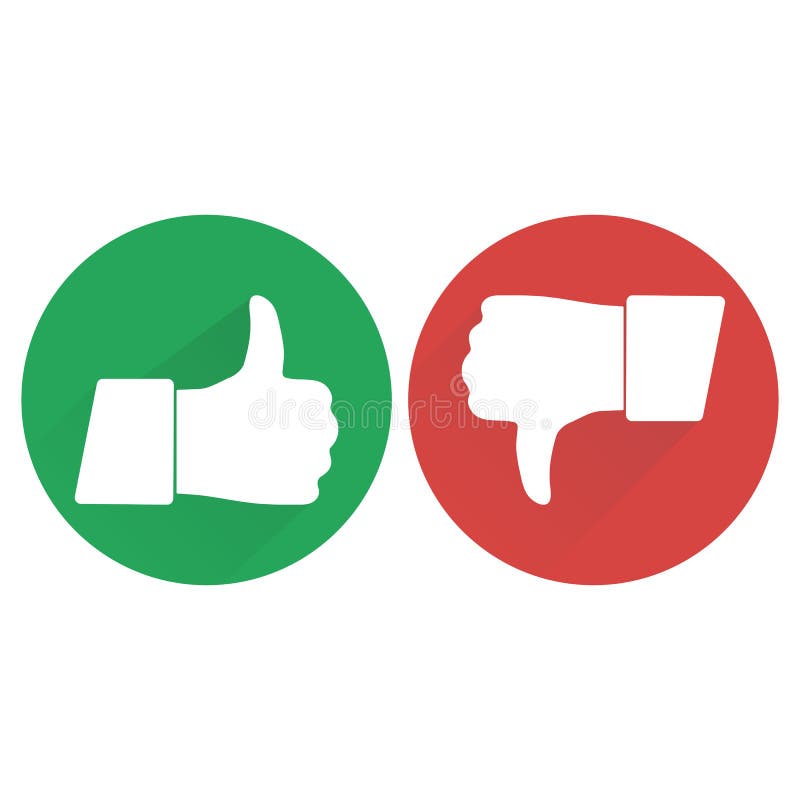 Like and Dislike Icons. Flat Design Stock Vector - Illustration of icon ...