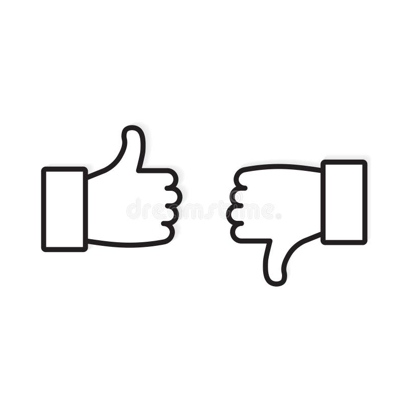 Like and dislike icon stock vector. Illustration of communication ...