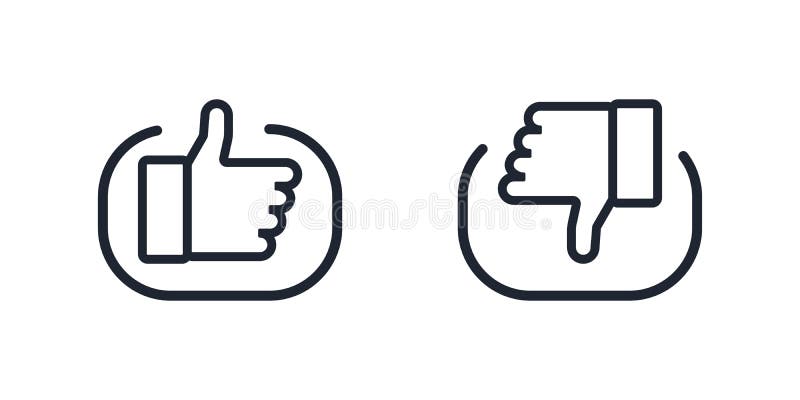 Like and Dislike Icons. Thumb Up and Down Vector Icons. Line Design ...