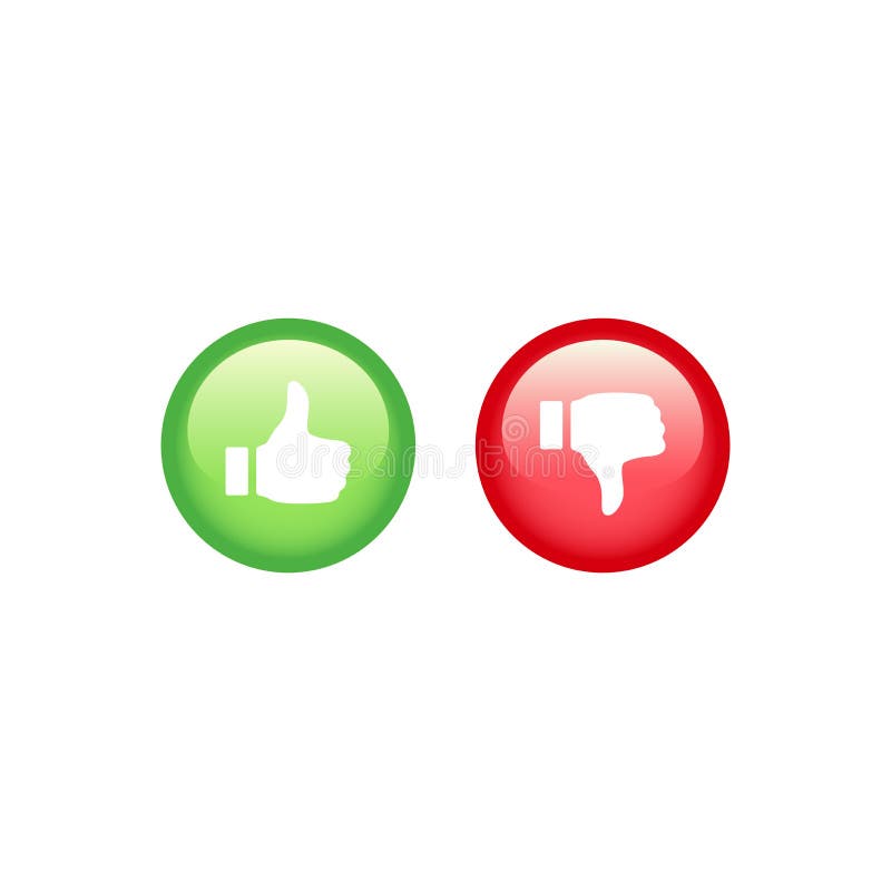 Like and Dislike Red and Green Buttons Stock Vector - Illustration of ...