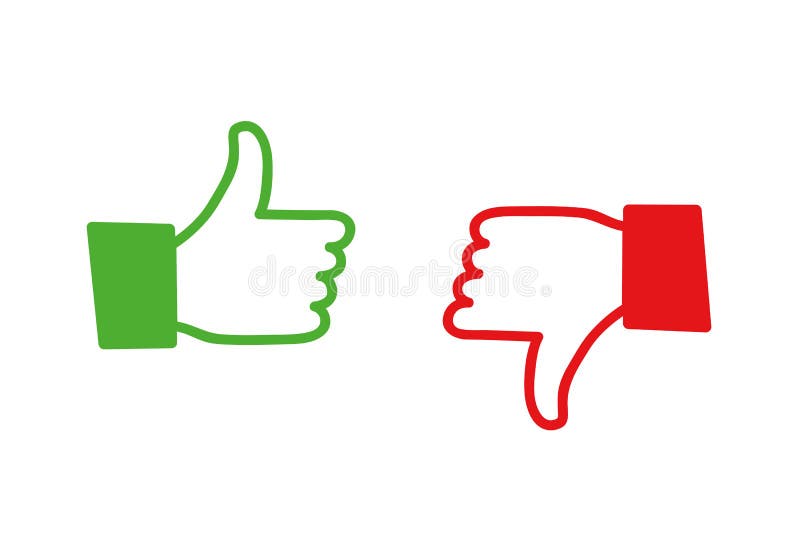Like and Dislike Two Hands Icon Stock Vector - Illustration of negative ...