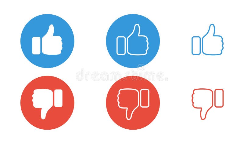 Like and Dislike Vector Icon Set. Thumb Up Down Symbol Stock Vector ...