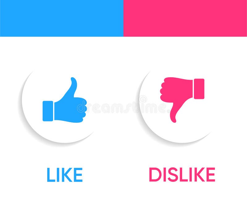 Like and Dislike Vector Icons with Thumbs Stock Vector - Illustration ...