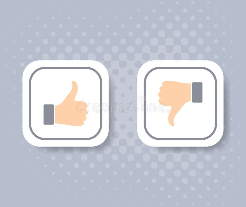 Like and Dislike Vector Icons with Thumbs Stock Vector - Illustration ...