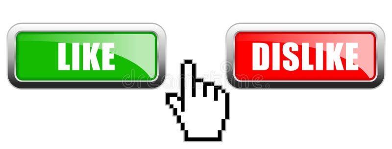 Like and Dislike Web Buttons Stock Vector - Illustration of glass ...