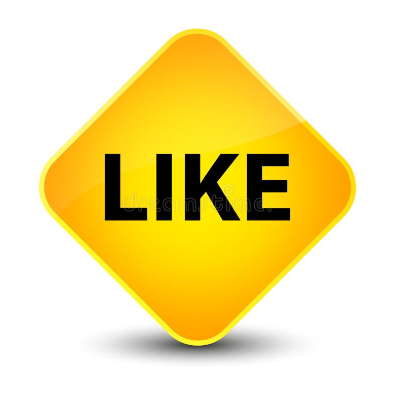 Like Elegant Yellow Diamond Button Stock Illustration - Illustration of ...
