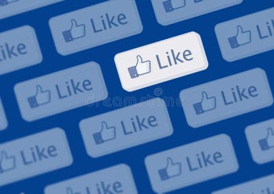 Like Facebook logo wall editorial stock photo. Illustration of media ...