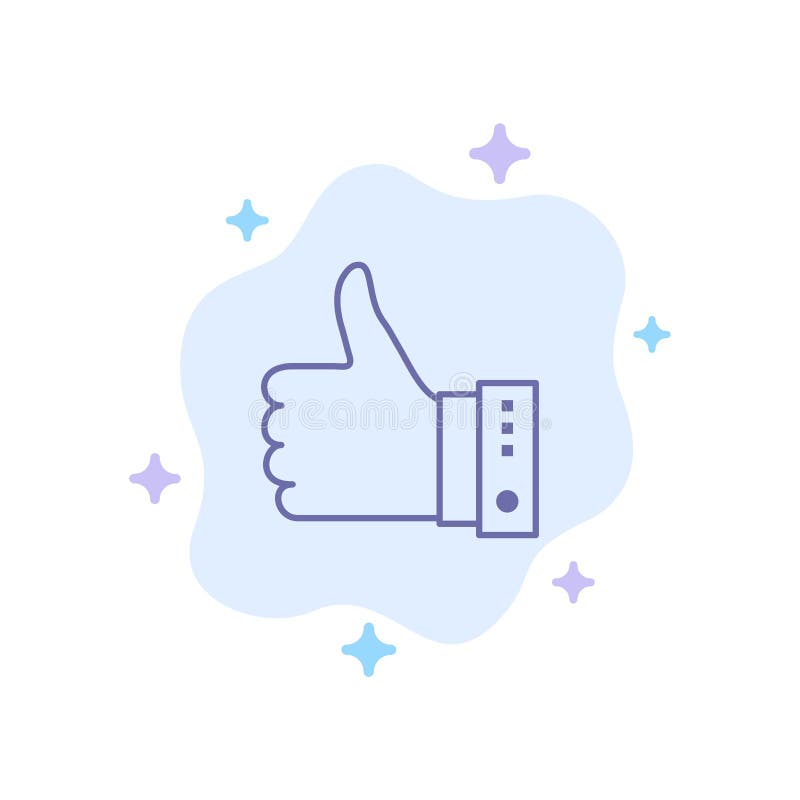 Like, Finger, Gesture, Hand, Thumbs, Up, Yes Blue Icon on Abstract ...
