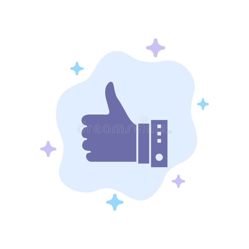 Like, Finger, Gesture, Hand, Thumbs, Up, Yes Blue Icon on Abstract ...