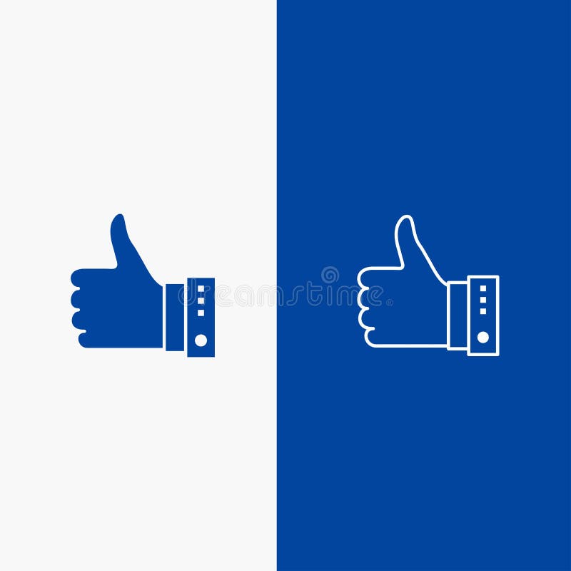 Like, Finger, Gesture, Hand, Thumbs, Up, Yes Line and Glyph Solid Icon ...