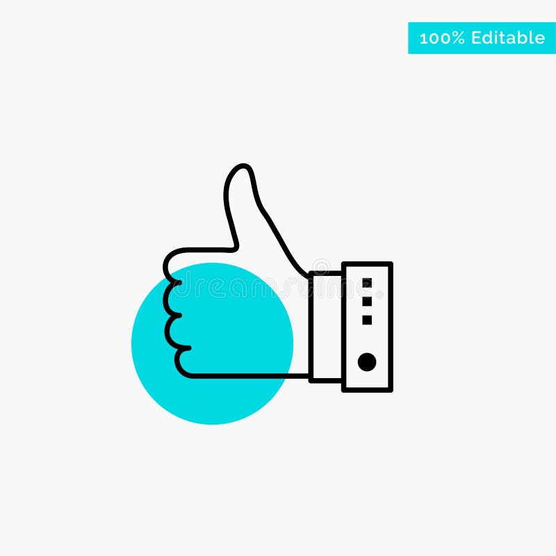 Like, Finger, Gesture, Hand, Thumbs, Up, Yes Turquoise Highlight Circle ...