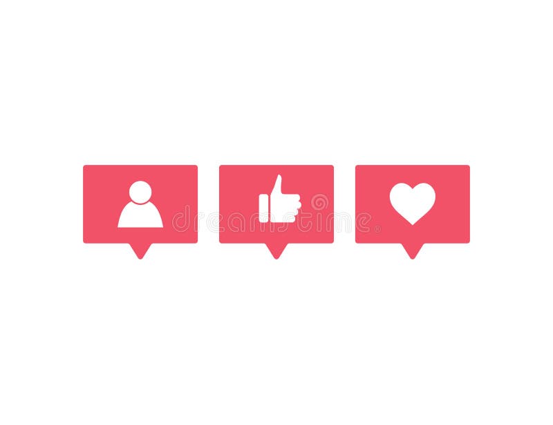 Like, Follow, Comment Icon on White Background. Vector Illustration ...