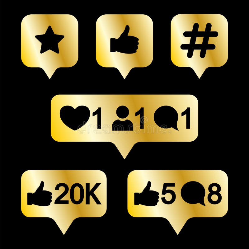Like, Follower, Comment Icons. Vector Illustration. EPS 10. Stock ...
