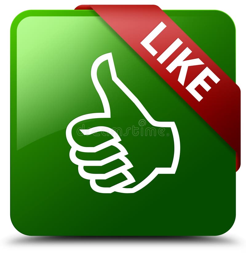 Like green square button stock illustration. Illustration of sign ...