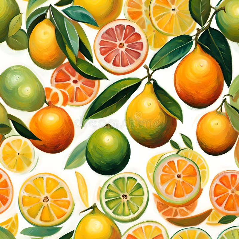 Like Hand-drawn Citrus Fruit, Cartoon Style, White Background Stock ...