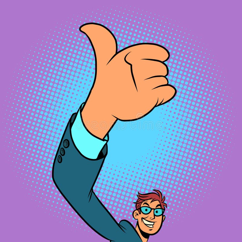Like Hand Gesture, Positive Businessman Stock Vector - Illustration of ...