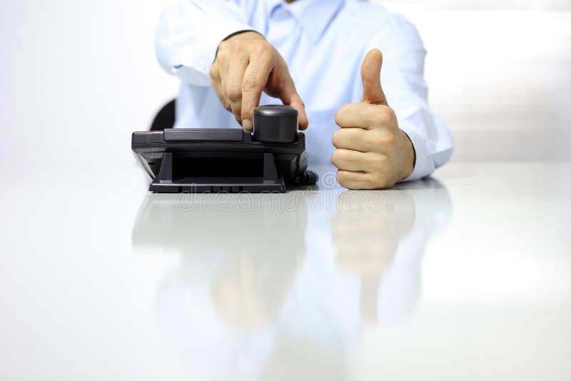 Like Hand with Office Phone on Desk Stock Photo - Image of handset ...