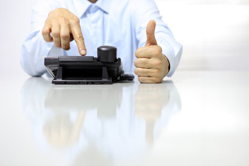 Like Hand with Office Phone on Desk Stock Photo - Image of finger, call ...