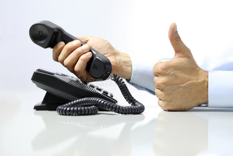 Like Hand with Office Phone on Desk Stock Image - Image of information ...