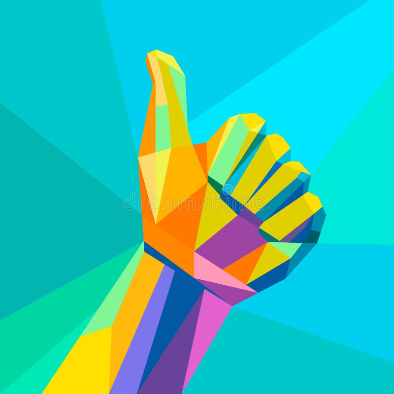 Like Hand Sign Geometrical Style Stock Illustrations – 3 Like Hand Sign ...