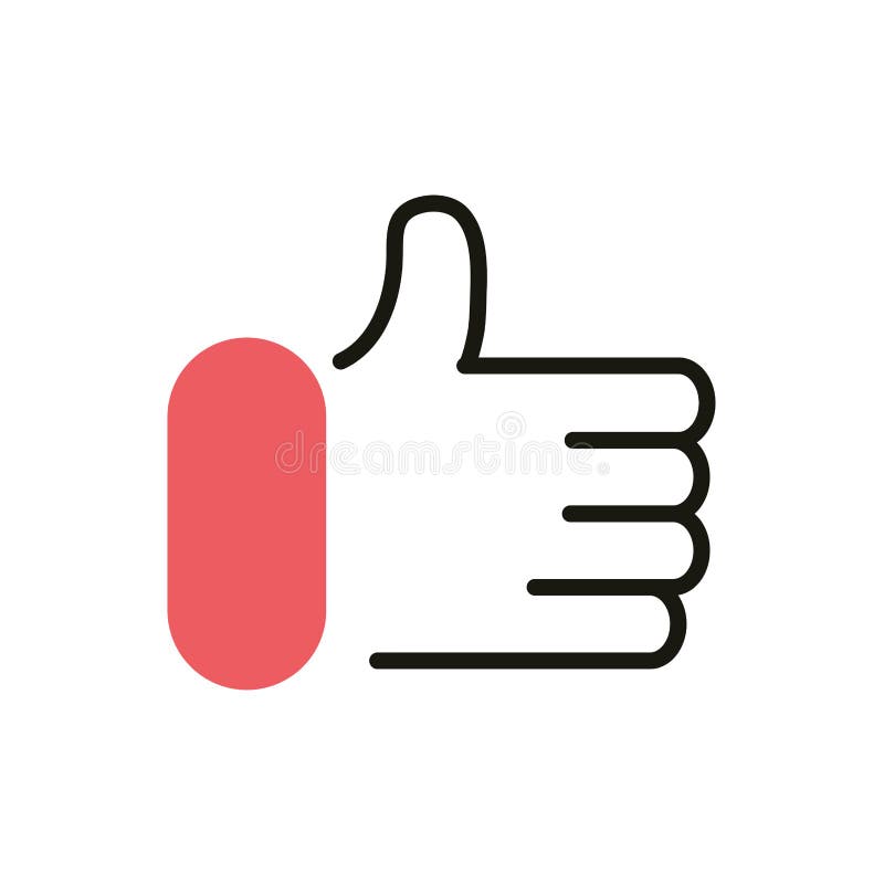 Like Hand Social Media Icon Line and Fill Stock Vector - Illustration ...