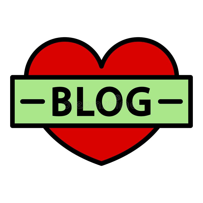 Like Heart Blog Icon Color Outline Vector Stock Vector - Illustration ...