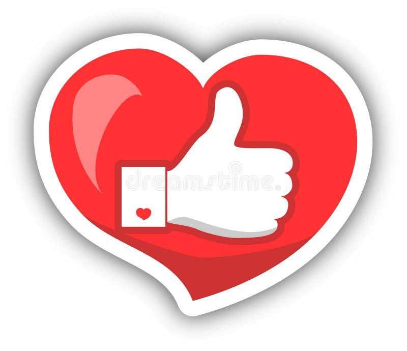 Like, Heart Icon with Shadow. Vector Illustration Stock Vector ...