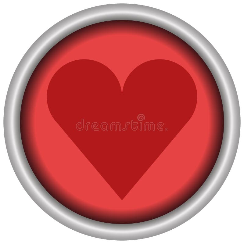 Like - Heart Red Round Button of a Set. Vector Stock Vector ...