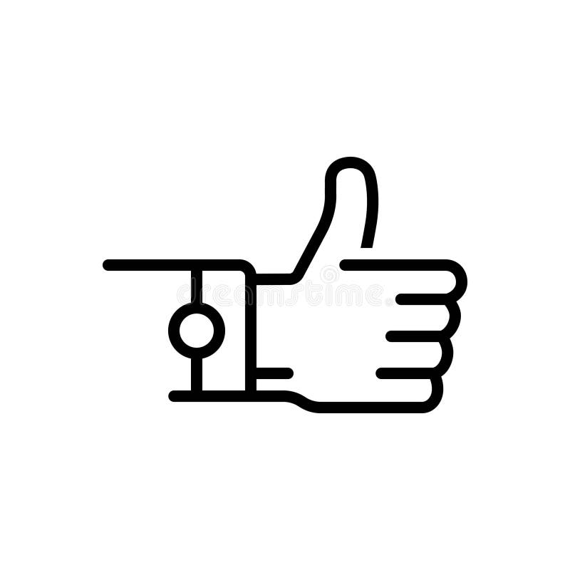 Black Line Icon for Like, Finger and Confirm Stock Vector ...