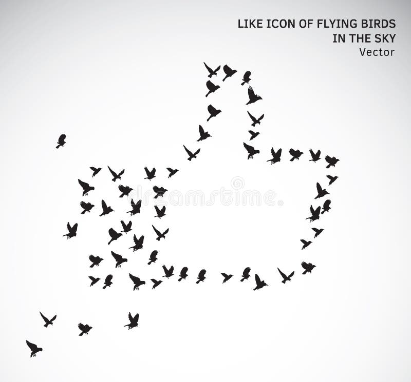 Like Icon of Flying Birds Isolated Symbol Stock Vector - Illustration ...
