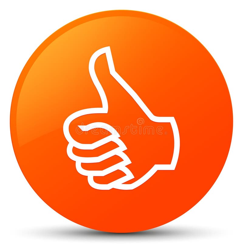 Like Icon Orange Round Button Stock Illustration - Illustration of icon ...