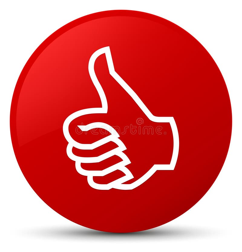 Like icon red round button stock illustration. Illustration of finger ...