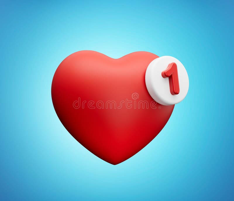 Like Icon Social Media Like Notification. Heart Icon 3d Illustration ...