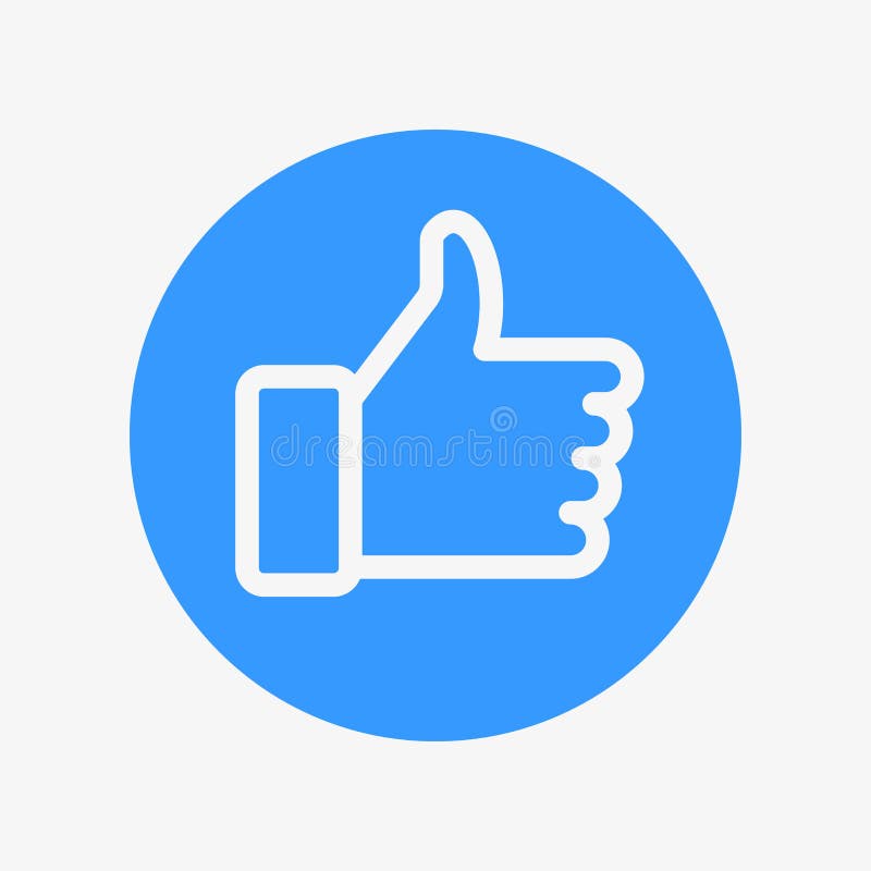 Like Icon Vector in Circle. Hand Thumb Up. Editorial Photography ...