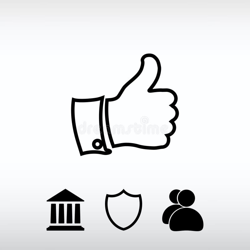 LIKE Icon , Vector Illustration. Flat Design Style Stock Vector ...