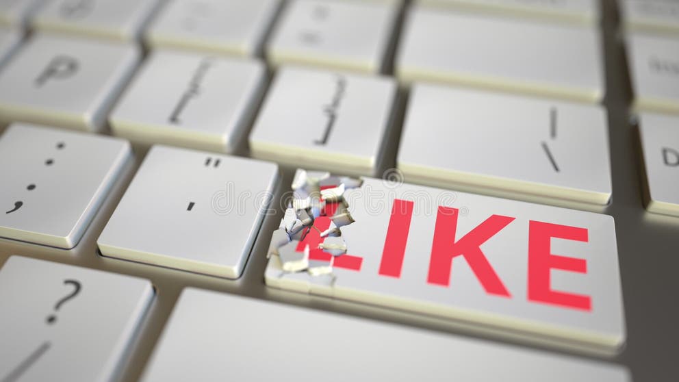 Like Key Being Destroyed on the Computer Keyboard. Conceptual 3D Rendering Stock Illustration ...