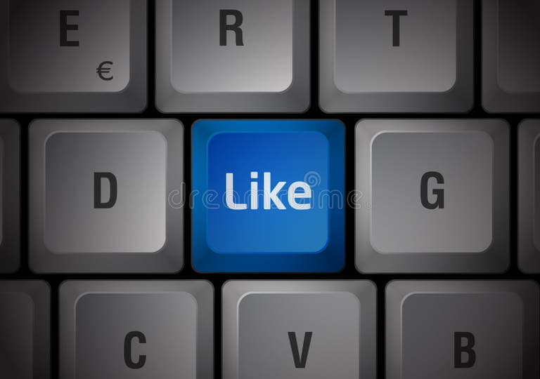 Keyboard Blue Like Button Stock Illustrations – 308 Keyboard Blue Like ...