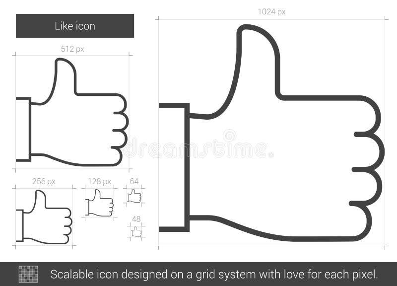 Add like line icon. stock vector. Illustration of hand - 100290468