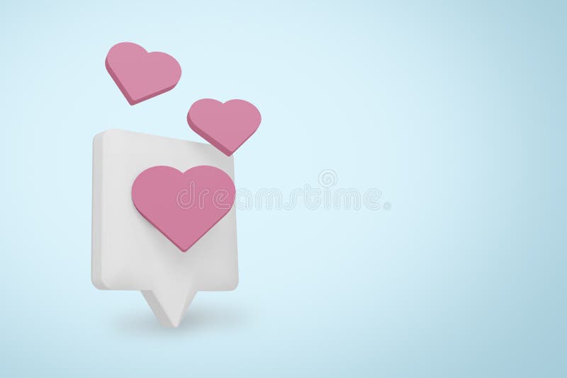 Like and Love Social Media Notification Icon Stock Illustration ...